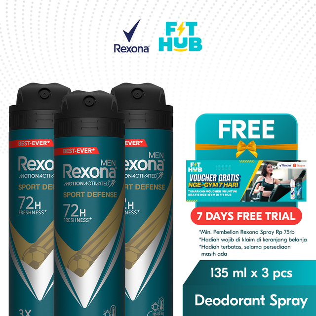 Jual Rexona Men Antiperspirant DEODORANT SPRAY Sport Defense 135ml ...