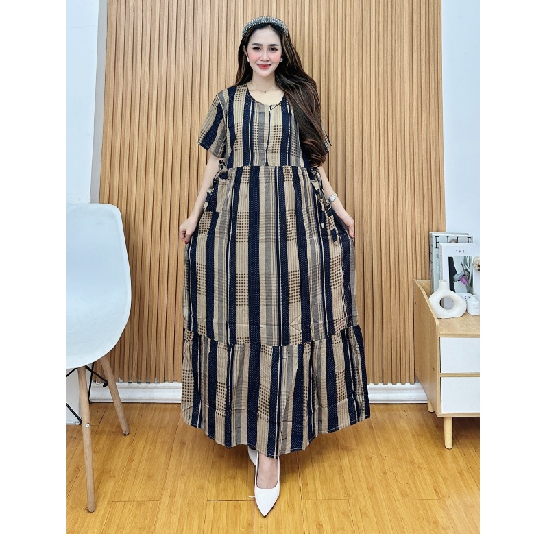 Jual Daster Long Dress Wanita Centini Series Tali empat Busui Rayon ...