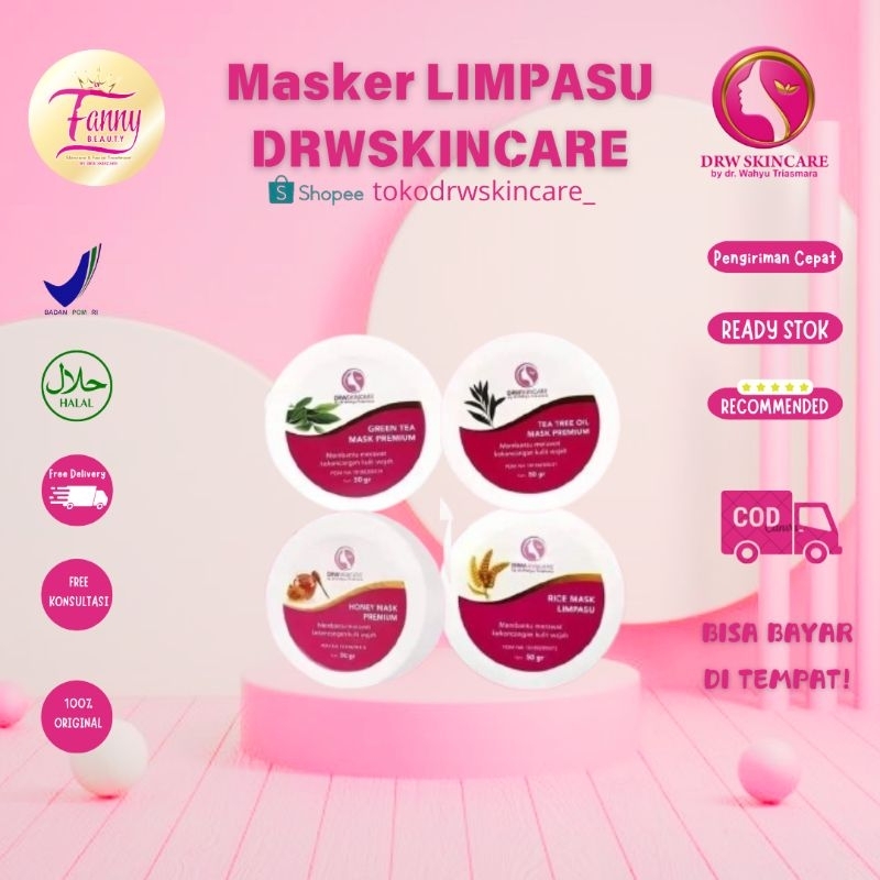 Jual DRW Skincare Masker mencerahkan Wajah Limpasu Green Tea / Riice / Honey / Tree Tea Oil ...