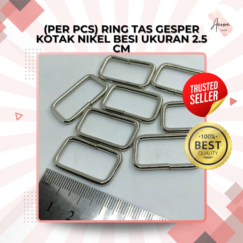 Jual (PER PCS) RING TAS GESPER KOTAK NIKEL BESI UKURAN 2.5 CM | Shopee ...
