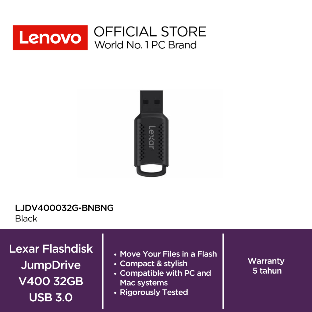 Jual Lexar Flashdisk JumpDrive V400 32GB USB 3.0 LJD400032G-BNBNG Black | Shopee Indonesia