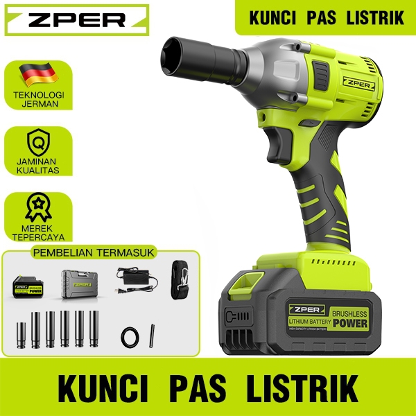 Jual ZPER Cordless Impact Wrench Brushless impact baterai wrench Mobil ...
