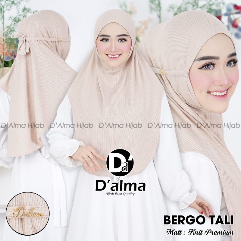 Jual Jilbab Bergo Maryam Kenit Ori D'Alma Hijab (brg tali) | Shopee ...