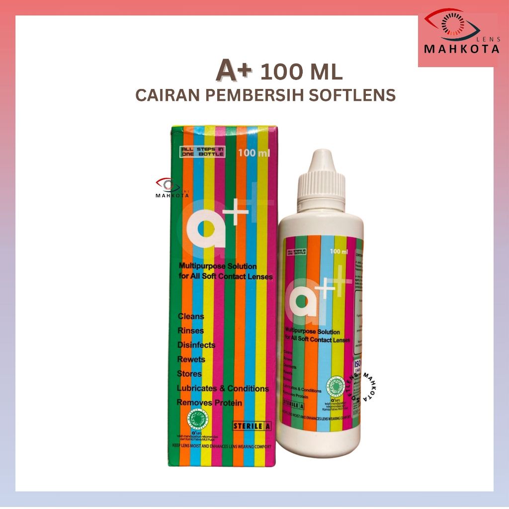 Jual CAIRAN PEMBERSIH SOFTLENS A+ 100ML / A+ Multipurpose Solution ...