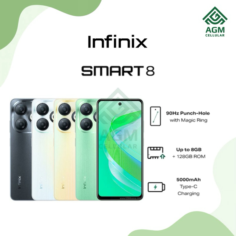 Jual HANDPHONE INFINIX SMART 8 RAM 3GB/64GB (Timber Black, Crystal ...
