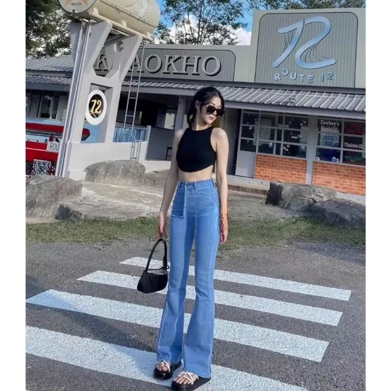 Jual Celana Cutbray jeans premium | highwaist cutbray Streach |celana ...