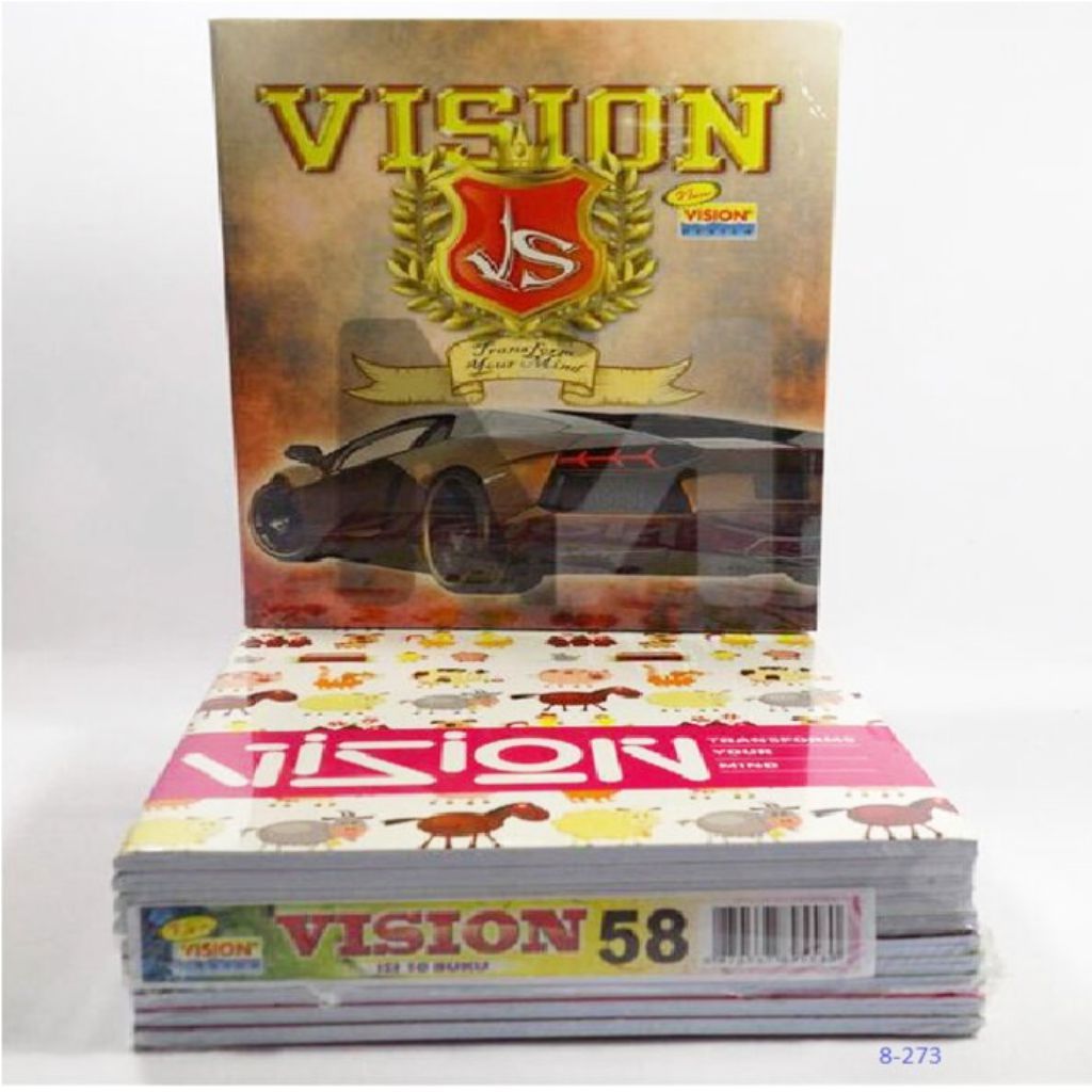 Jual Buku Tulis Sekolah VISION 58 Lembar 1Pak Isi 10 Cover Random ...