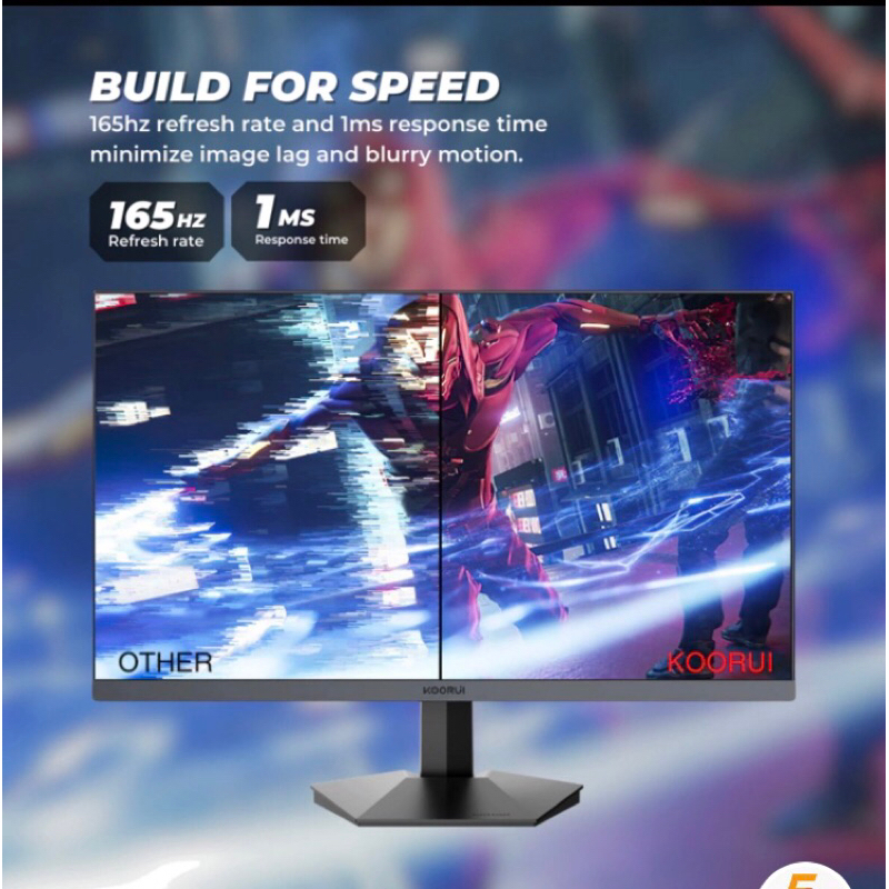 Jual KOORUI 24E3 24 inch FHD GAMING MONITOR 165Hz 1ms GTG IPS PANEL ...