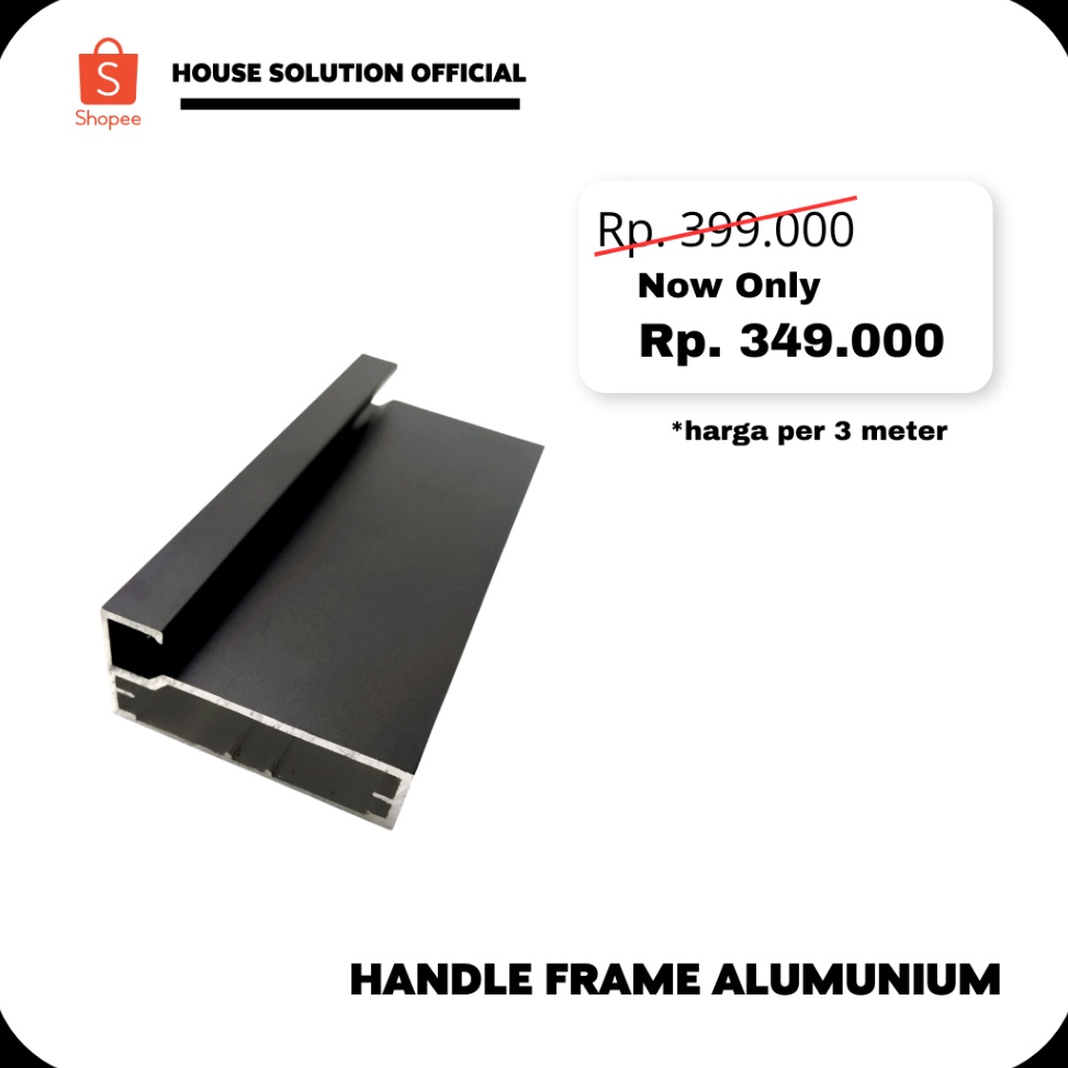 Jual Paling Disukai FRAME Aluminium HITAM Black untuk Pintu Lemari ...