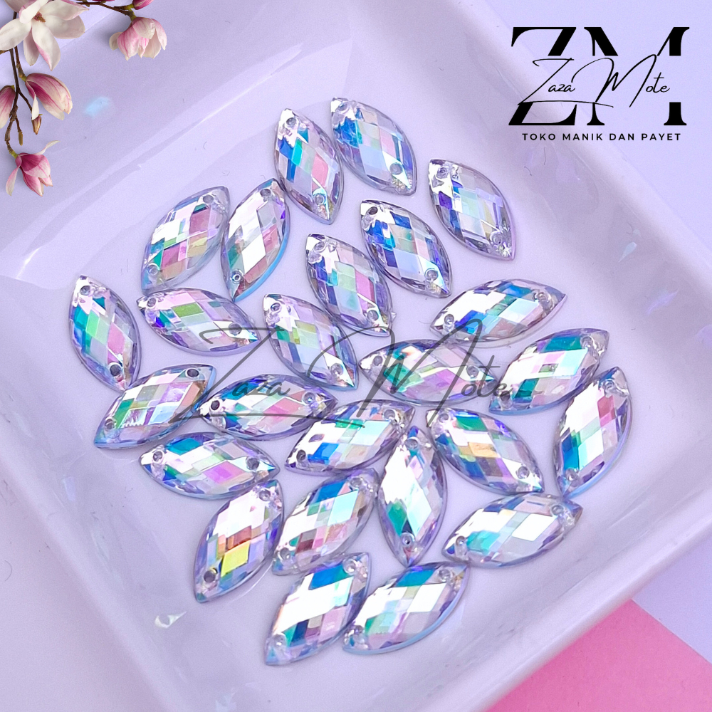 Jual Payet Mote Manik Resin Payet Jahit Model Daun Grad A Mata Ukuran ...