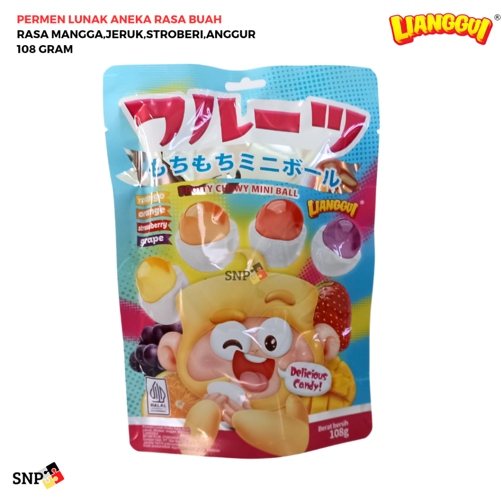 Jual LIANGGUI PERMEN LUNAK FRUITY CHEWY MINI BALL ANEKA RASA BUAH 108 ...