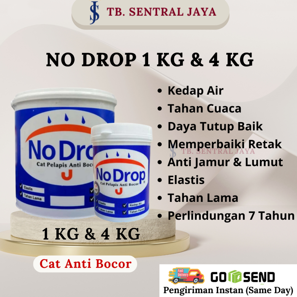 Jual No Drop Cat Pelapis Anti Bocor 1 Kg & 4Kg/ Perlindungan 7 tahun/Cat Anti Bocor | Shopee ...