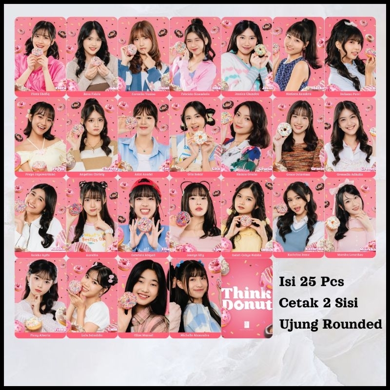 Jual Photocard JKT48 New Era Edisi Think Donut Unofficial Fanmade 2 Sisi (isi 25 pcs) | Shopee ...