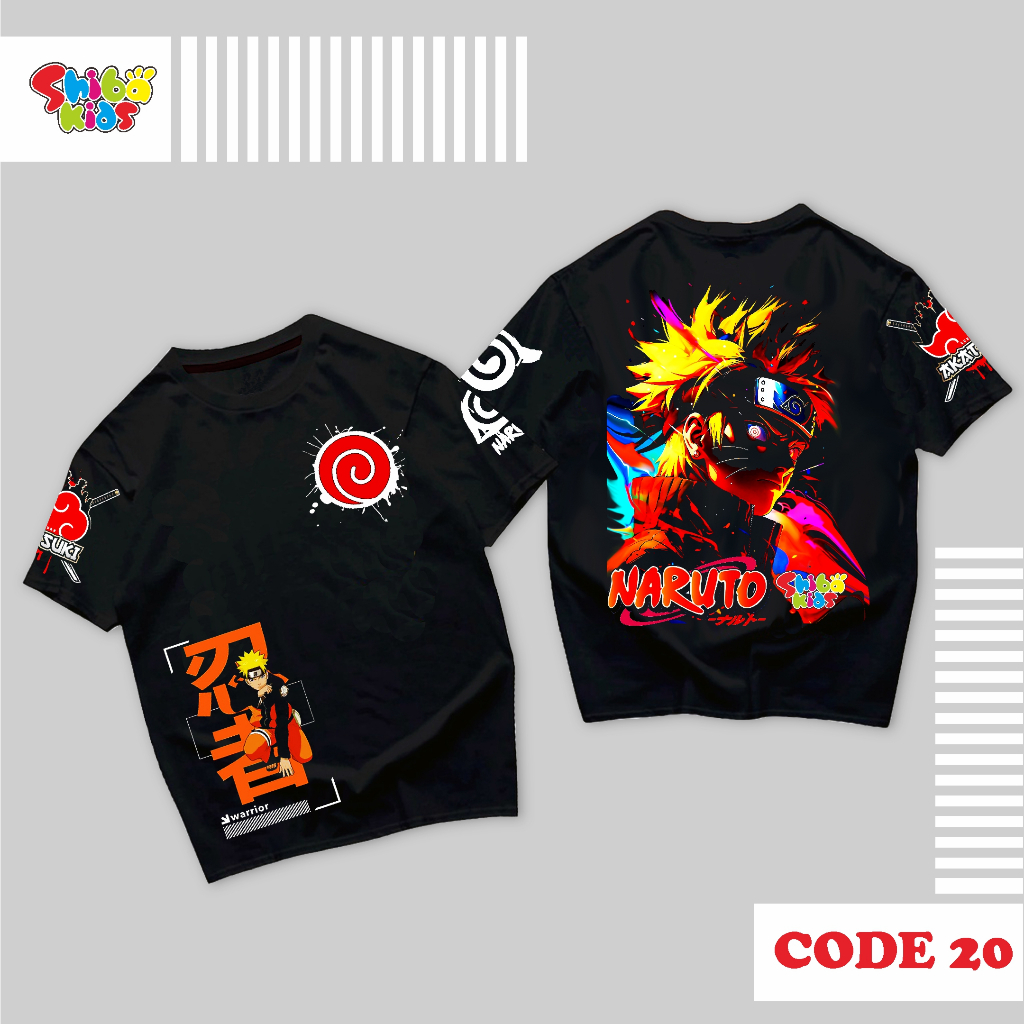 Jual SHIBAKIDS C20 Kaos Anak laki laki Animasi Naruto Katun Hitam Usia ...