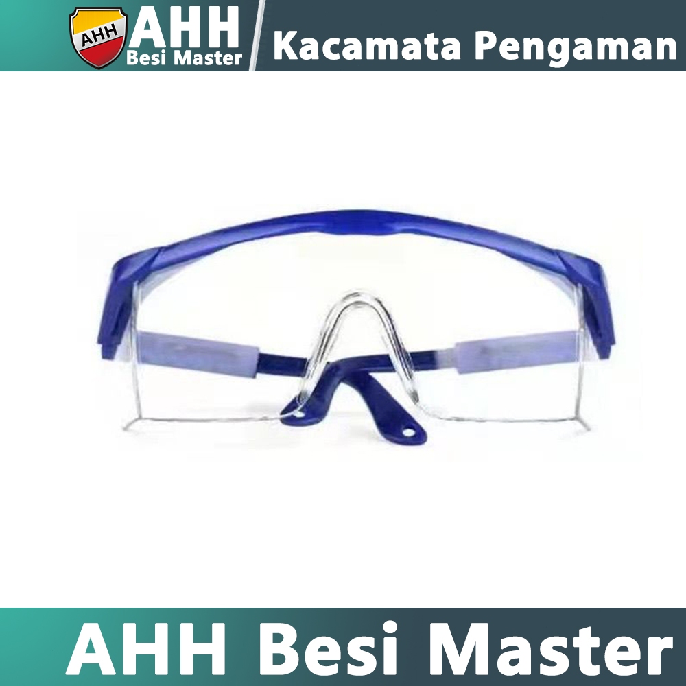 Jual AHH Besi Kacamata Safety Kerja Pelindung Mata Bening Transparan ...