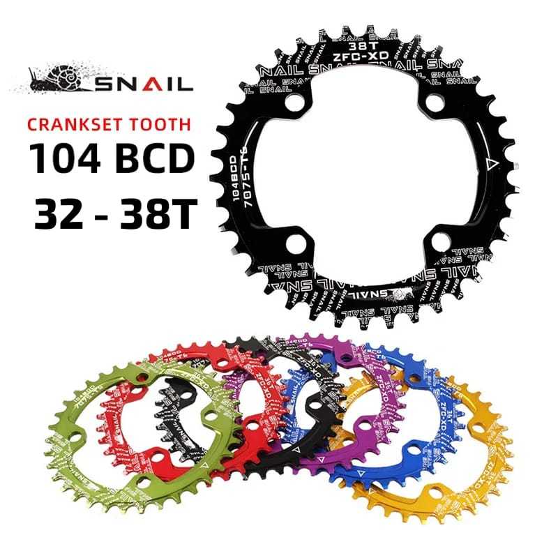 Jual Chainring Snail 32T 34T 36T 38T BCD 104 BCD narrow wide untuk single chainring sepeda ...