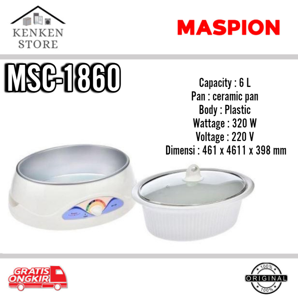 Jual SLOW COOKER MASPION MSC1860 6 LITER ELECTRONIC PEMANAS MAKANAN ...