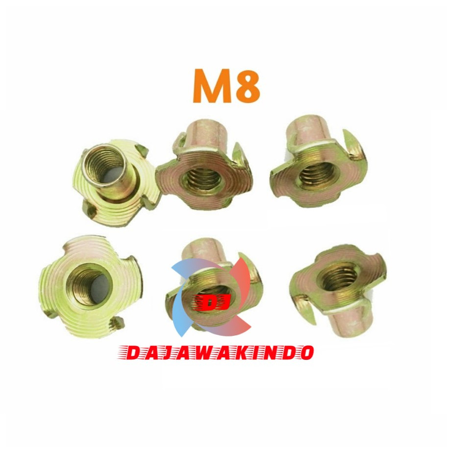 Jual Mur Cakar / T Nut M8 / Mur Tanam Kayu | Shopee Indonesia