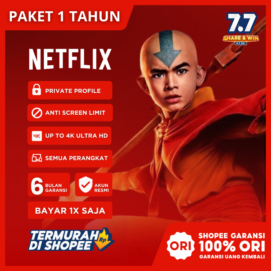 Jual Netflix 1 Tahun 4K Ultra HD ANTI HOLD | Shopee Indonesia
