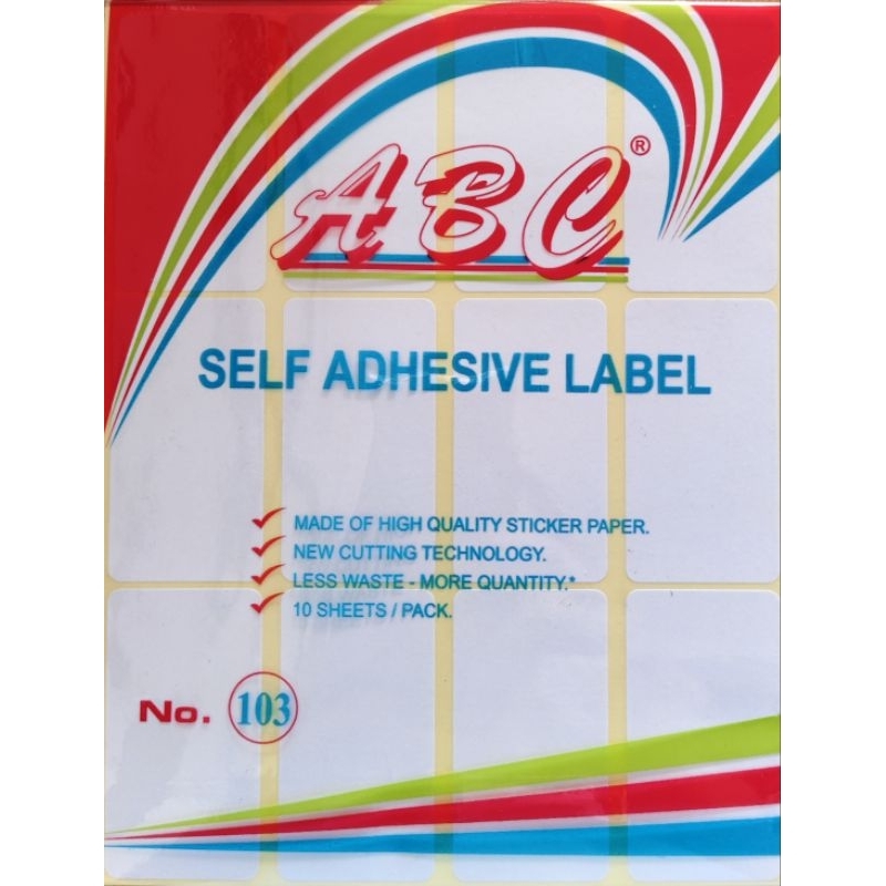Jual Stiker Label No 103 Putih merk ABC | Shopee Indonesia