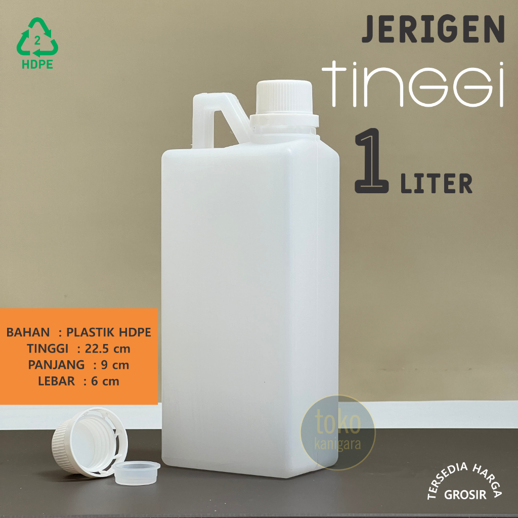 Jual Jerigen 1 Liter TINGGI GROSIR - Jerigen Plastik HDPE BARU - Food ...