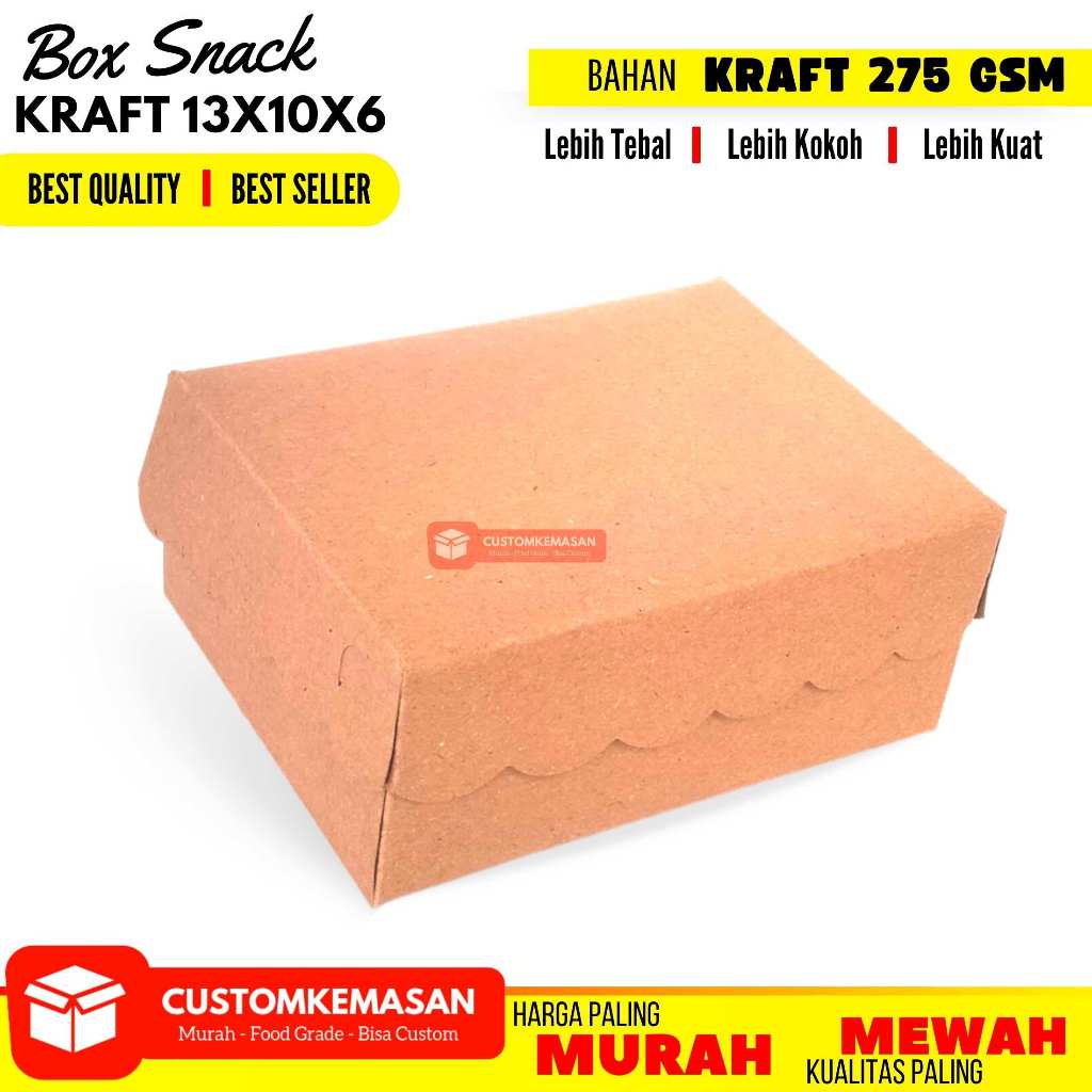 Jual Dus Snack 13x10x6 / Dus Kue / Dus cemilan / Box Makanan / Kotak ...