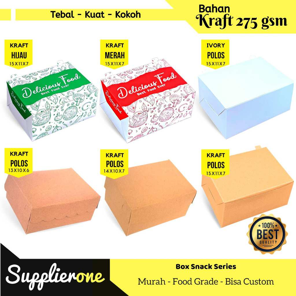 Jual Dus Snack / Dus Box Fried chicken / Dus Kue / Dus cemilan / Box ...