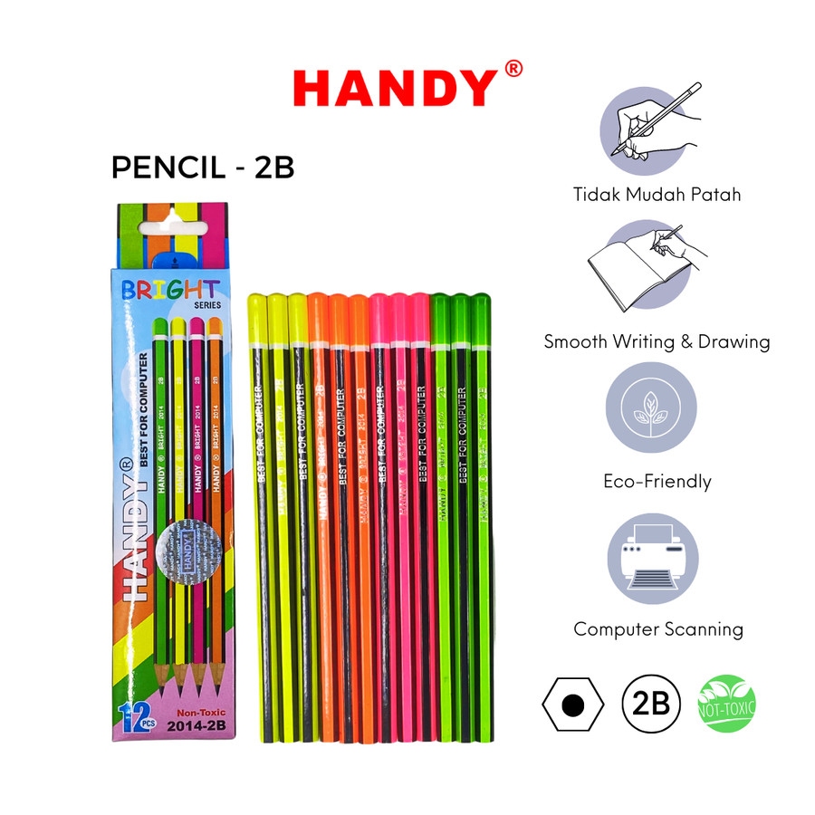 Jual PENSIL 2B HANDY 2B Pensil Menggambar Pensil Tulis Pensil Sekolah ...