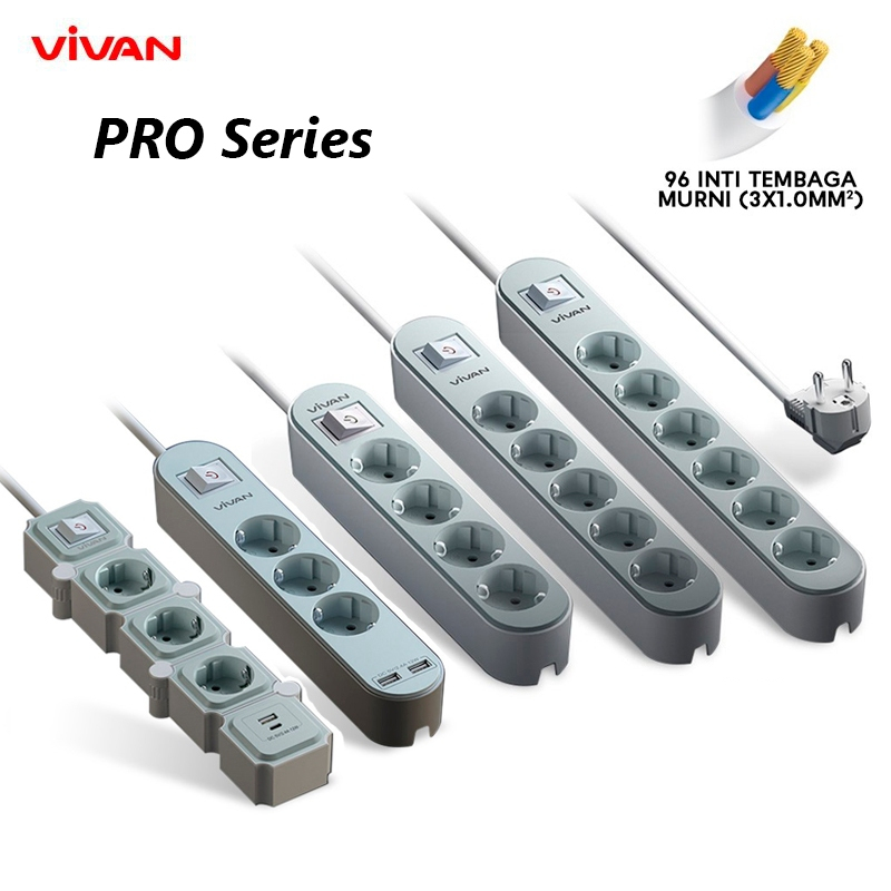Jual VIVAN VPS PRO Power Socket Stopkontak Saklar 4-6 Port Colokan ...