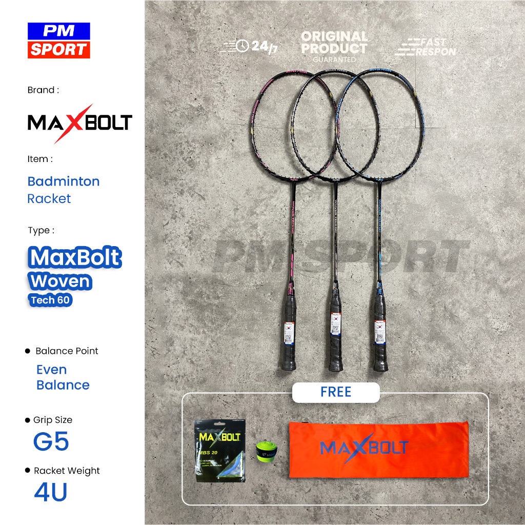Jual RAKET BADMINTON / BULUTANGKIS MAXBOLT WOVEN TECH 60 | Shopee Indonesia
