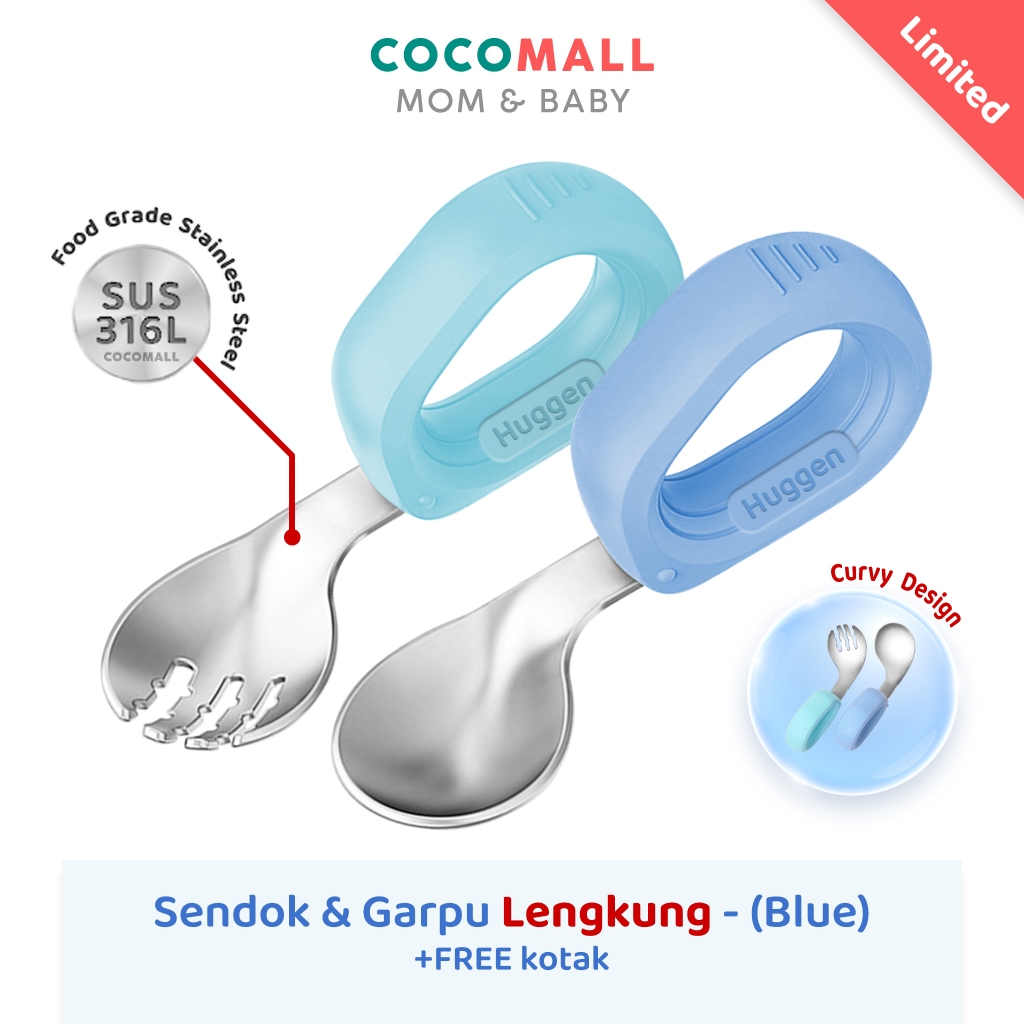 Jual COCOMALL Sendok Anak Stainless Steel SUS316 - Training Spoon Baby ...