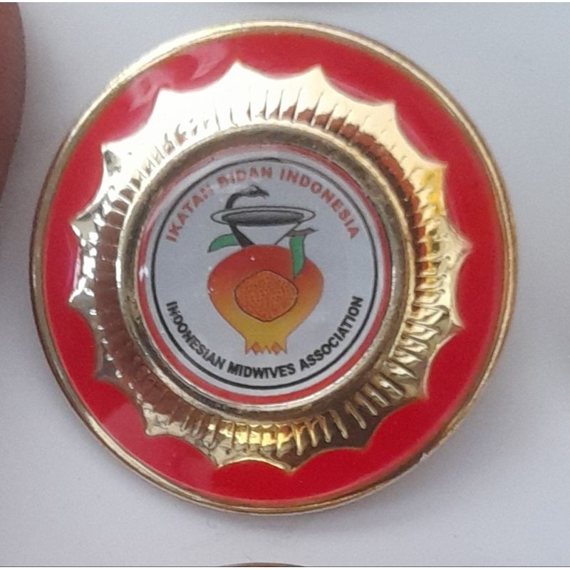Jual pin ibi ( ikatan bidan indonesia ) model matahari merah peniti ...