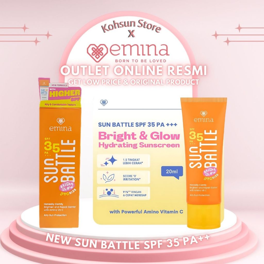 Jual Emina Sun Battle Sunscreen SPF 35 PA+++ Fun Size 20 ml | Shopee ...