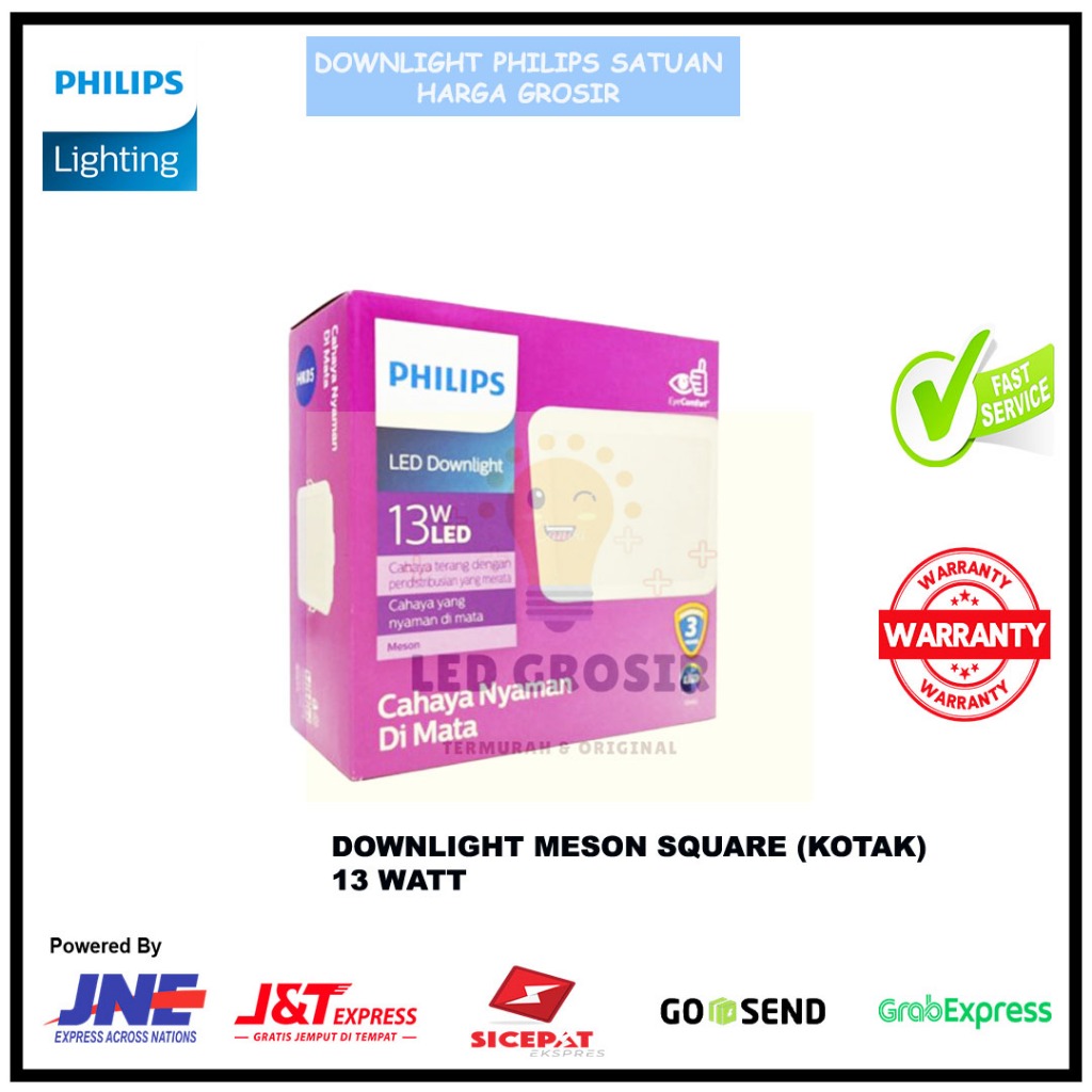 Jual PHILIPS Meson Square 59465 13W 5" D125 Gen 3 - LED Downlight Kotak | Shopee Indonesia