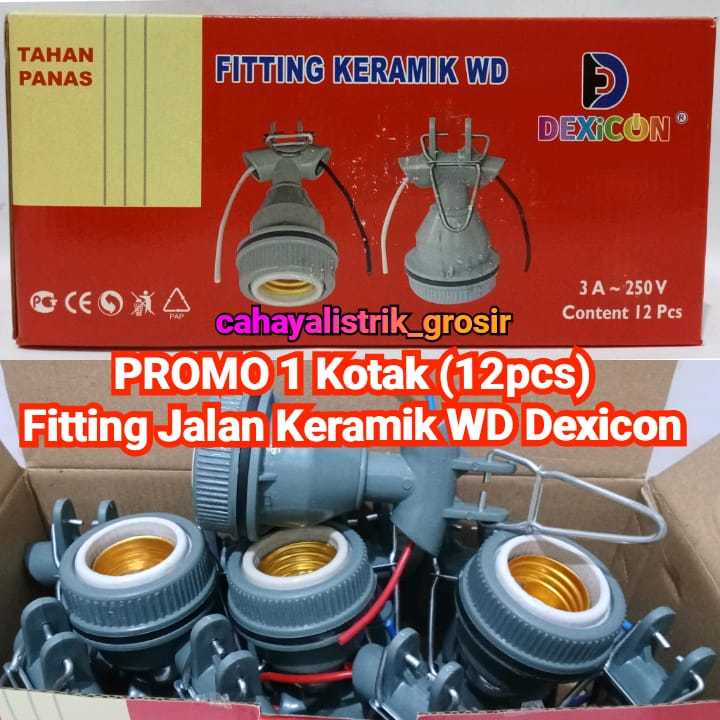Jual Fitting Jalan PROMO 1 Kotak (12pcs) DEXICON Fitting Fiting Gantung Keramik WD PVC Kap Ijo ...