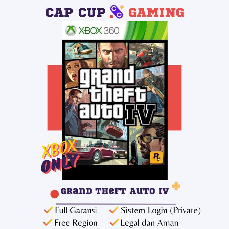 Jual [Cap Cup Store] (Xbox Game) Grand Theft Auto IV (Bisa Untuk Xbox ...