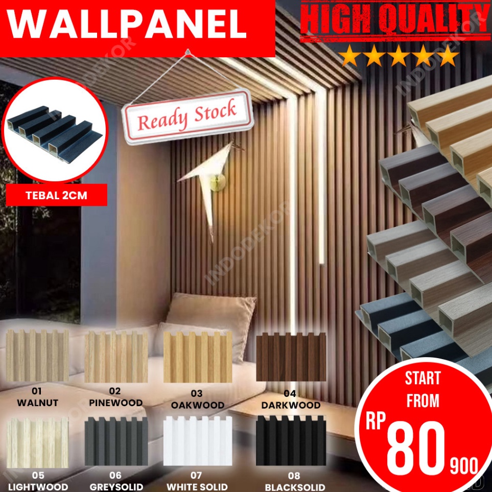 Jual KODE O83T Wood Panel WPC Wall Panel PVC Woodpanel Wallpanel Kisi ...