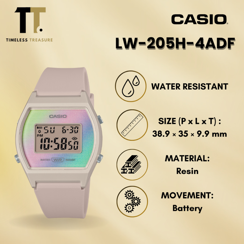 Jual Timeless Treasure - Jam Tangan Wanita CASIO LW-205H-4ADF Pink Nude | Shopee Indonesia