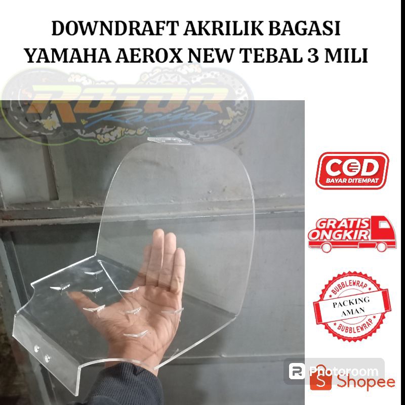 Jual Cover sekat bagasi akrilik bening transparan yamaha aerox new ...