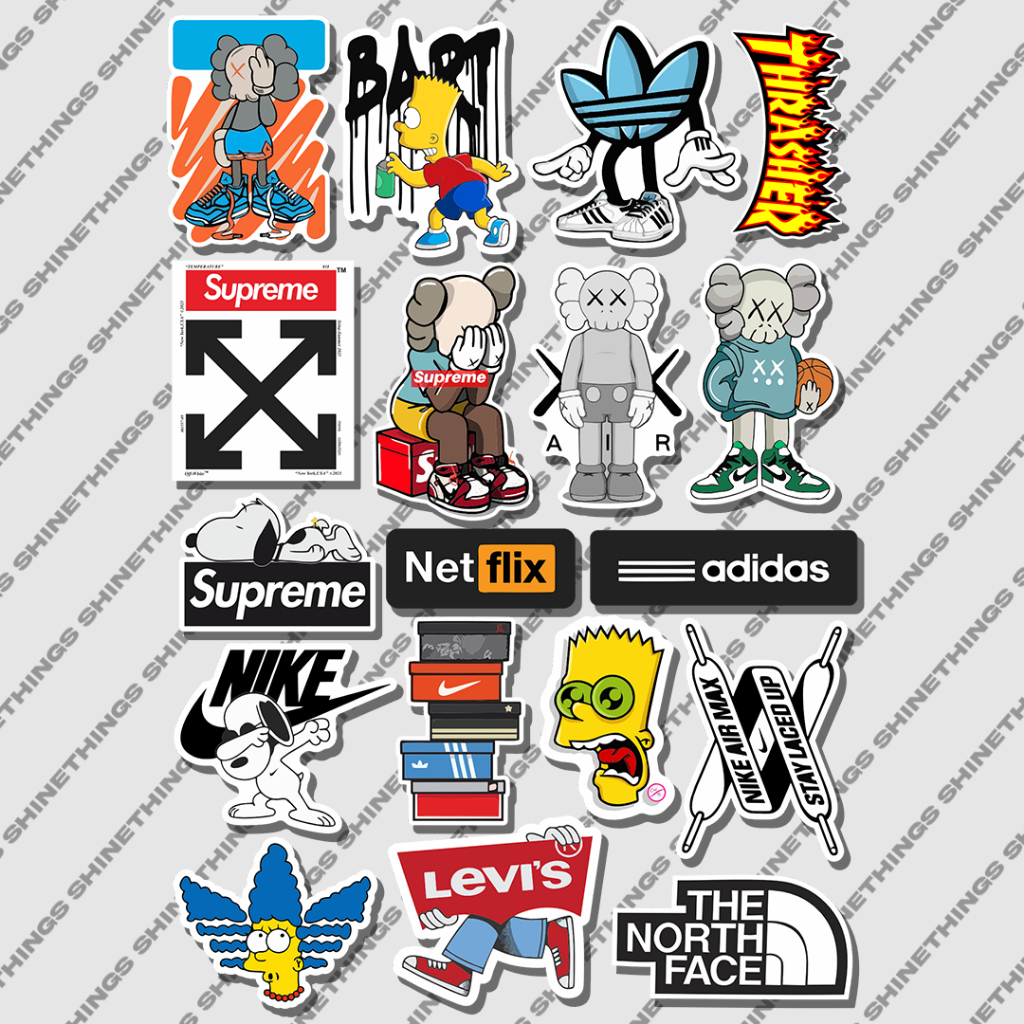 Jual Sticker aesthetic hypebeast casual nike supreme || STIKER HELM ...