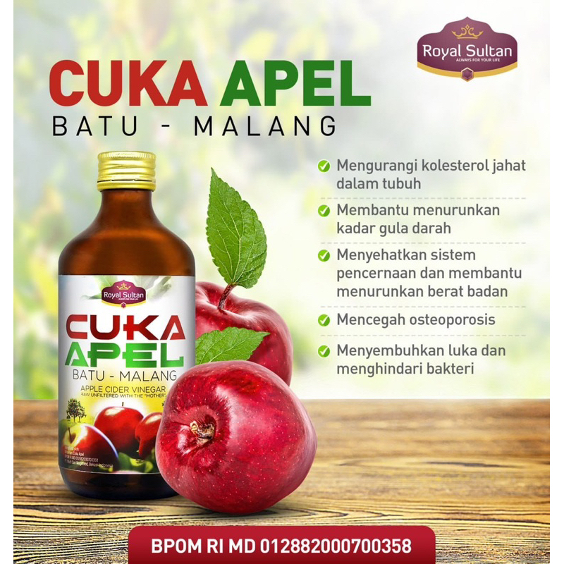 Jual ORIGINAL Cuka Apel ROYAL SULTAN with mother 320 ml | Shopee Indonesia