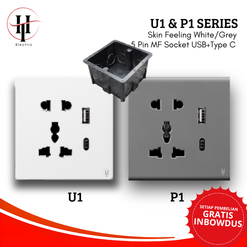 Jual [ BELI 1 GRATIS 1 INBOW DUS ] HT ELECTRIC SAKLAR ( SWITCH ) U1 ...