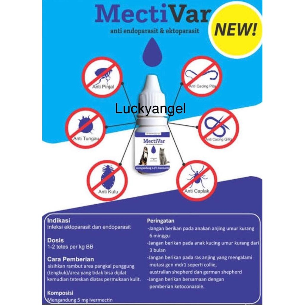 Jual Mectivar 5Ml Obat Tetes Kutu Tungau Caplak Cacing Kucing Anjing ...