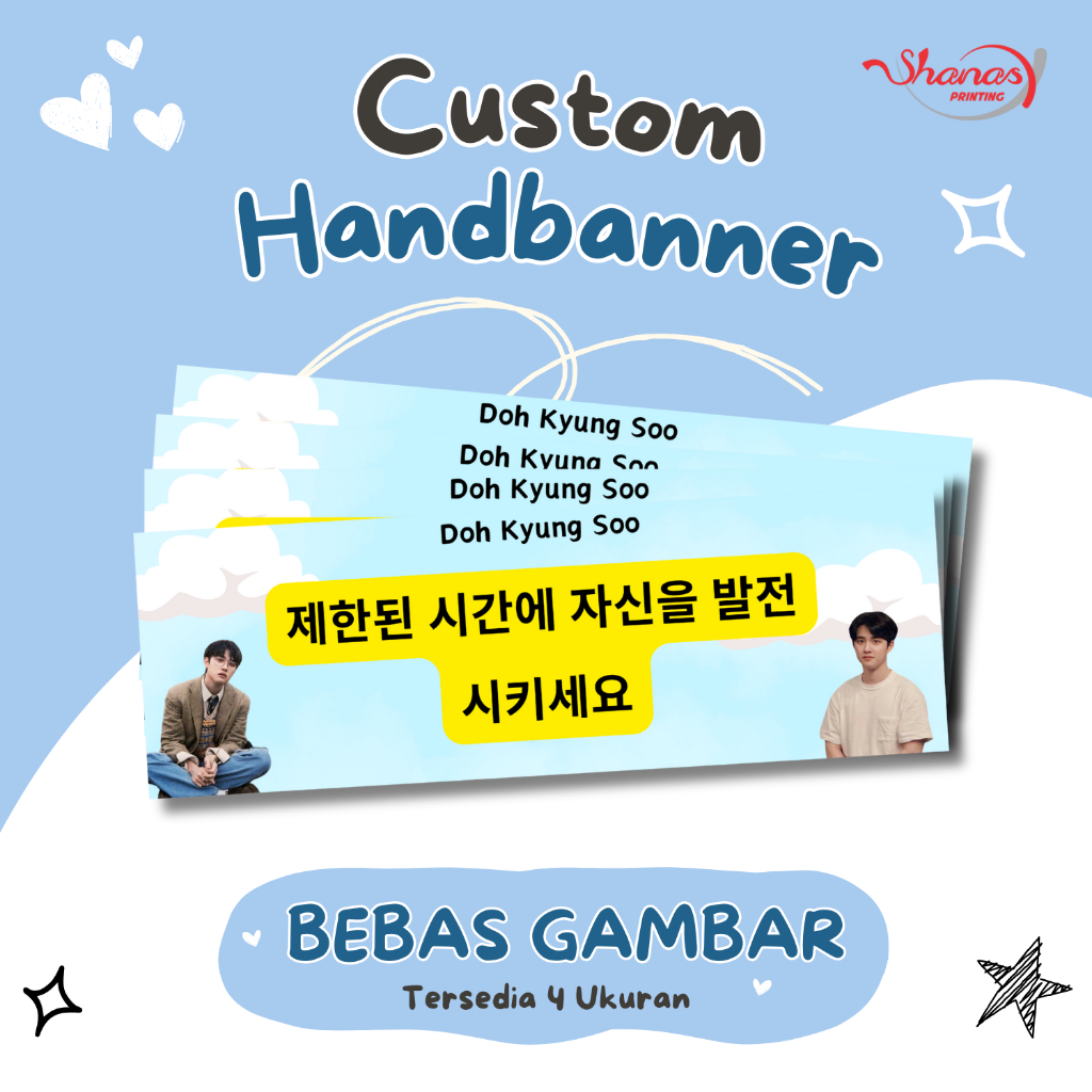 Jual Custom Hand Banner Handbanner Kpop Art Carton Full Color Include ...