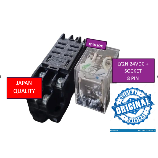 Jual Relay LY2N 24VDC Ori Japan + socket relay 8 pin LY2 24VDC | Shopee Indonesia