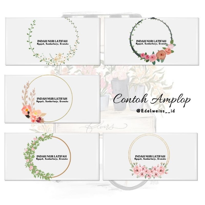 Jual Amplop kondangan custom motif frame bunga | Shopee Indonesia