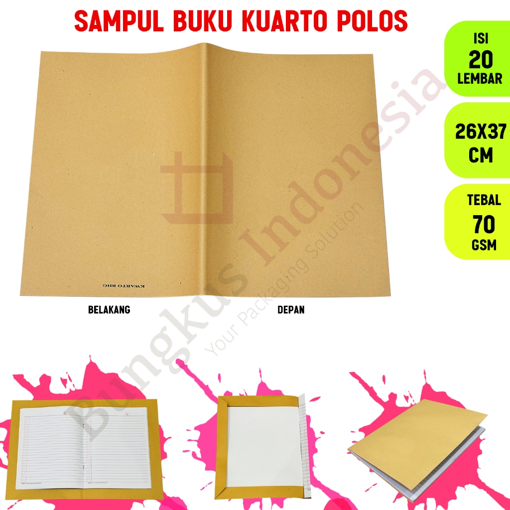 Jual Sampul Buku Tulis Kuarto POLOS / Kwarto / Quarto / Sidu | Shopee ...
