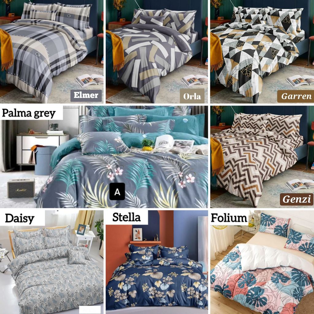 Jual Jaxine Sprei Bahan Microtex Aneka Motif Kotak Minimalis Aesthetic ...