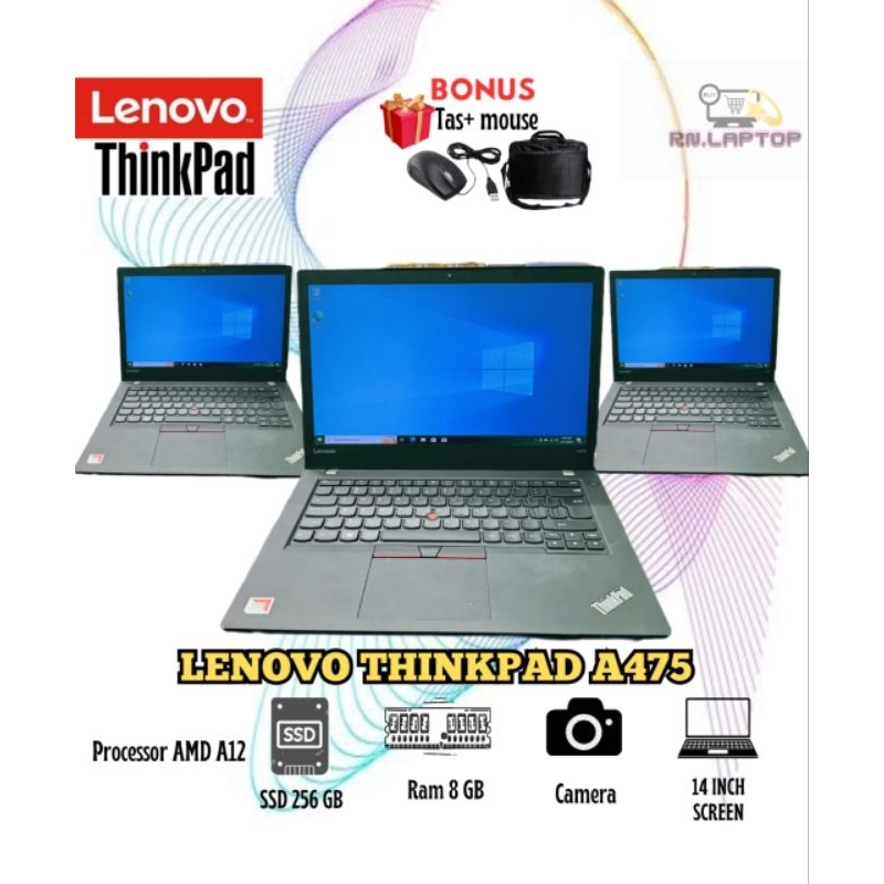 Jual LAPTOP LENOVO THINKPAD A475 PROCESSOR AMD A12 RAM 8GB SSD 256GB ...