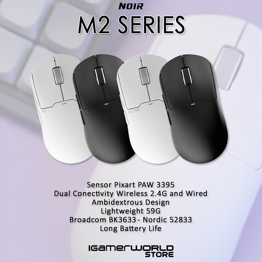 Jual Noir M2 Series Ambidextrous Wireless Gaming Mouse | Shopee Indonesia